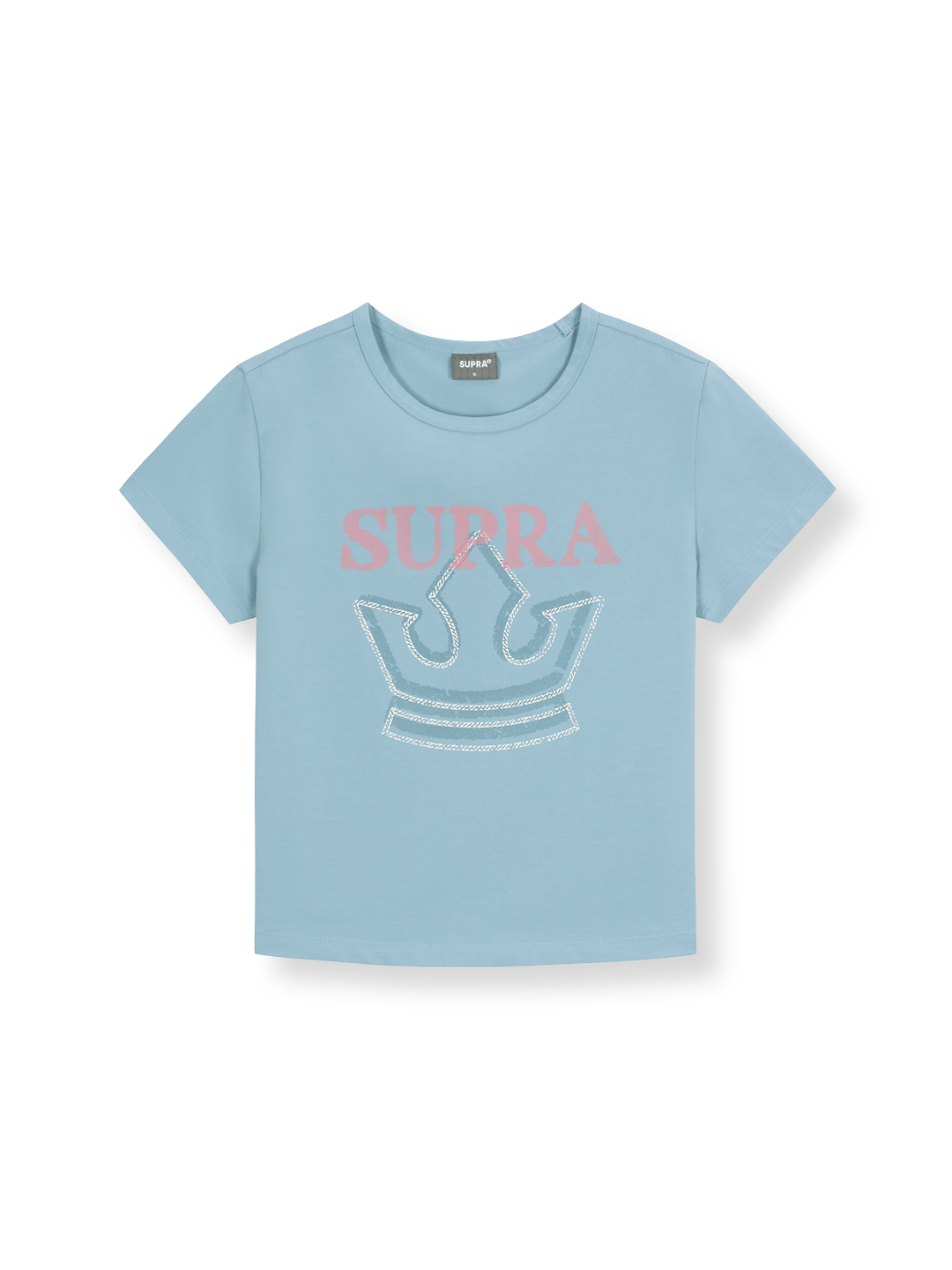 SUPRA 공식 온라인몰 - 여성 크라운 로고 포인트 크롭 티셔츠 (BLUE)